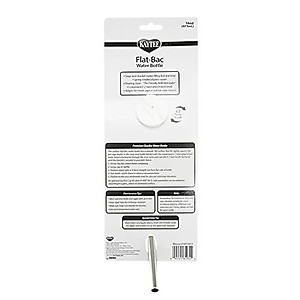 Kaytee Flat-Bac Water Bottle for Pet Guinea Pigs, Dwarf Rabbits, Rats, and Chinchillas, 16 oz