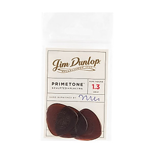 Dunlop Primetone Semi-Round 1.3mm Sculpted Plectra (Grip) - 3 Pack Guitar Picks (514P1.30)