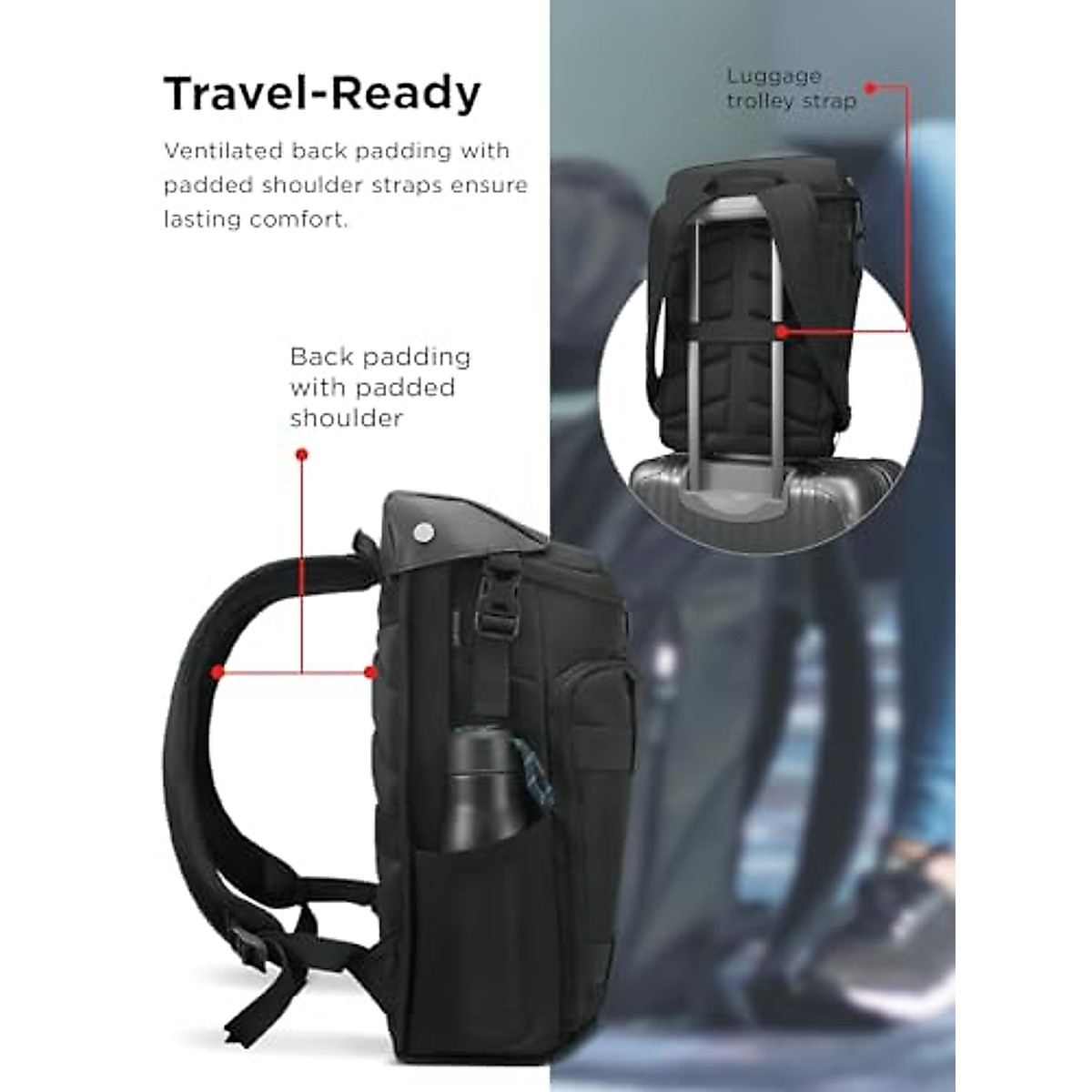 Lenovo Legion Active 17-inch Gaming Backpack - Black - Laptop Compartment - Durable & Water Resistant - Water Bottle Pocket