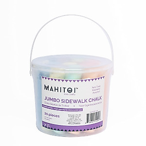 MAHITOI Washable Jumbo Sidewalk Chalk – Non-Toxic Multicolor Chalk for Kids, Outdoor Fun, Easy-to-Grip Sticks – Toddler Art Supplies (Pack of 20)