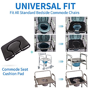 MINIVON PU Commode Chair Cushion Universal Fit, Thick Sponge Padded Soft Pad for Bedside Commode Seat Toilet Chair, Waterproof Cover Shower Seat Wheelchair, U Shape C Shape for Elderly