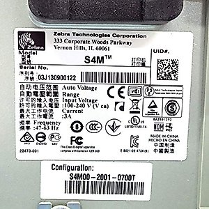 Zebra S4M Direct Thermal Label Printer with USB, Serial and Parallel Ports, 6 in/s Print Speed, 203 dpi Print Resolution, 4.09" Print Width, 110/220 VAC