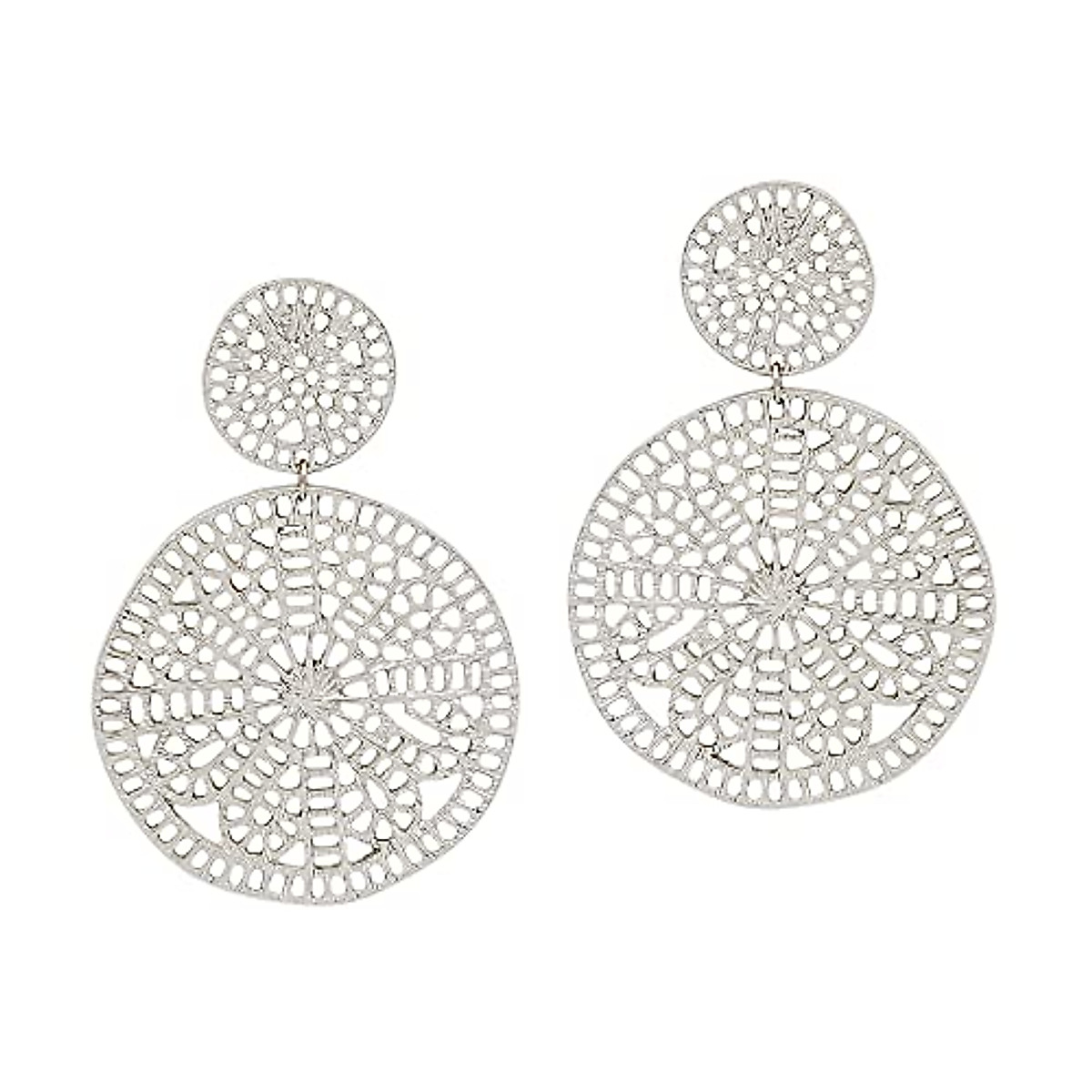 Filigree Geometric Gold Drop Earrings, Dangle, Gift for Her