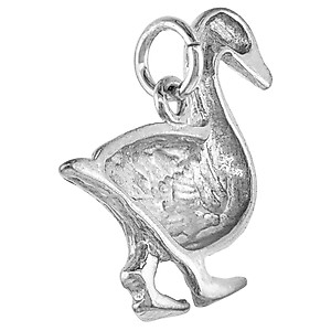 Sterling Silver Goose Pendant 1 inch Tall No Chain