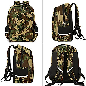 TropicalLife Camouflage Modern Camo Backpacks Bookbag Stationery Storage backpack Shoulder School Computer Hiking Gym Travel Casual Travel Daypack