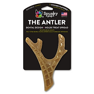 Spunky pup Antler Nylon Chew Toy, Chicken Flavored Nylon Dog Chew Toy, Promotes Dental Health - Antler, Elk