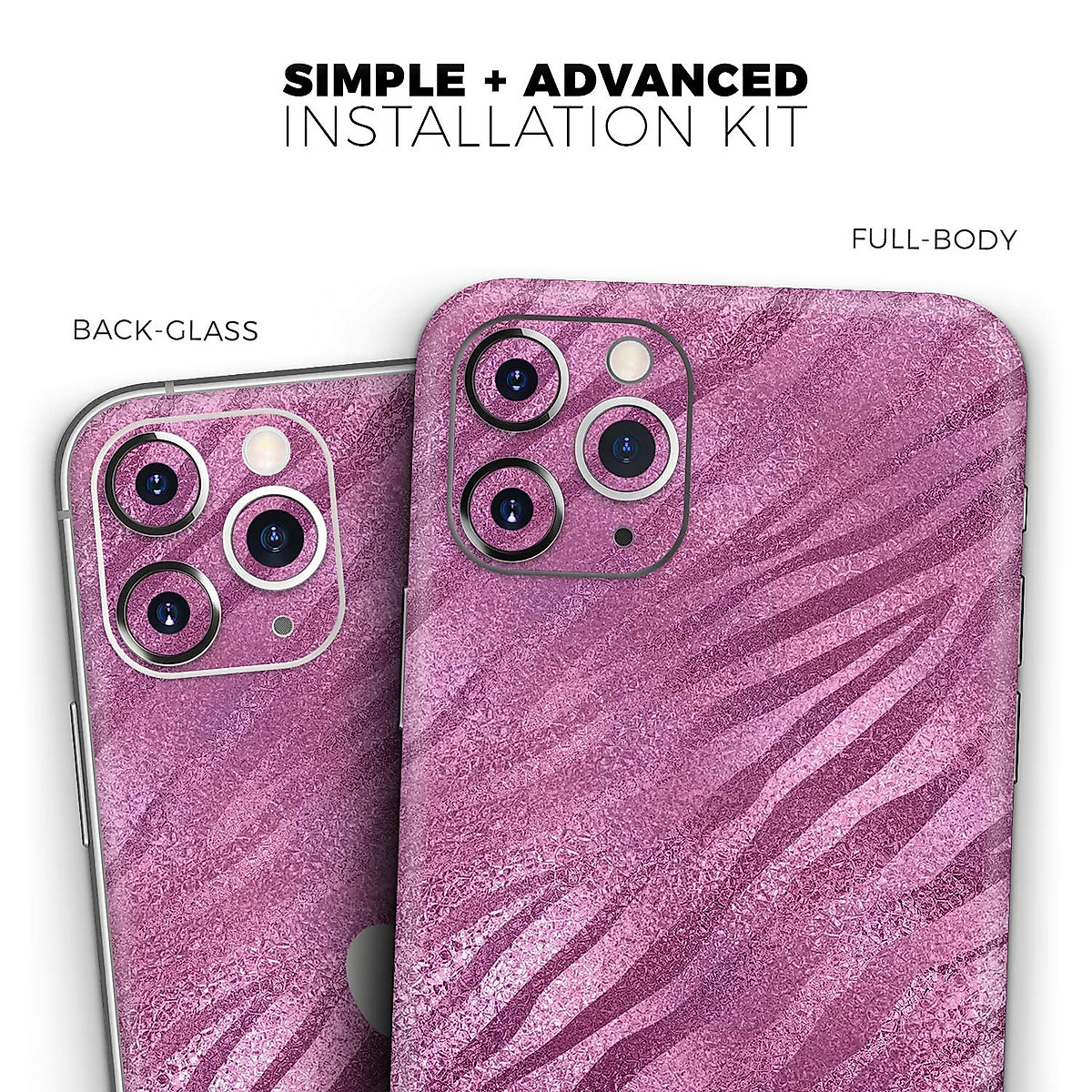 Design Skinz Glamorous Pink Toned Zebra - DesignSkinz Protective Vinyl Decal Wrap Skin Cover Compatible with The Apple iPhone SE (2020) (Full-Body, Screen Trim & Back Glass Skin)