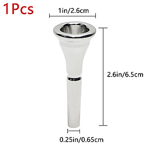 Geesatis Silver Plated Horn Mouthpiece Deep Cup Mouth Horn Standard Horn Mouthpiece