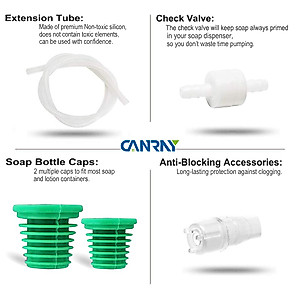 Sink Soap Dispenser Extension Tube Kit (40 Inch) with Check Valve for Kitchen - Never Fill The Little Bottle Again White
