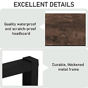 TXIYEAN Headboard Only Sturdy Wood Headboard with Metal Slat Rustic Headboard Easy Assembly, Twin, Twin XL/Queen/King (King)