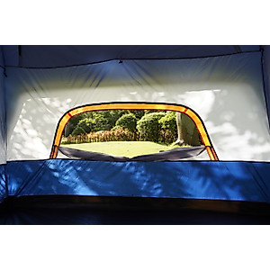 KTT Extra Large Tent 10-12 Person(B),Family Cabin Tents,2 Rooms,3 Doors and 3 Windows with Mesh,Straight Wall,Waterproof,Double Layer,Big Tent for Outdoor,Picnic,Camping,Family Gathering(Dark Blue)