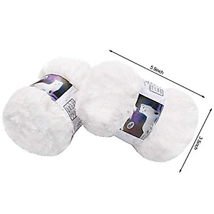 2 Pieces Skeins Soft Fur Yarn Fuzzy Fur Yarn Chunky Fluffy Faux Fur Yarn Eyelash Yarn Cream Fur Yarn for Crochet Blankets Rugs Clothes Knitting Projects, 30 Meters and 50 Grams for Each (White)