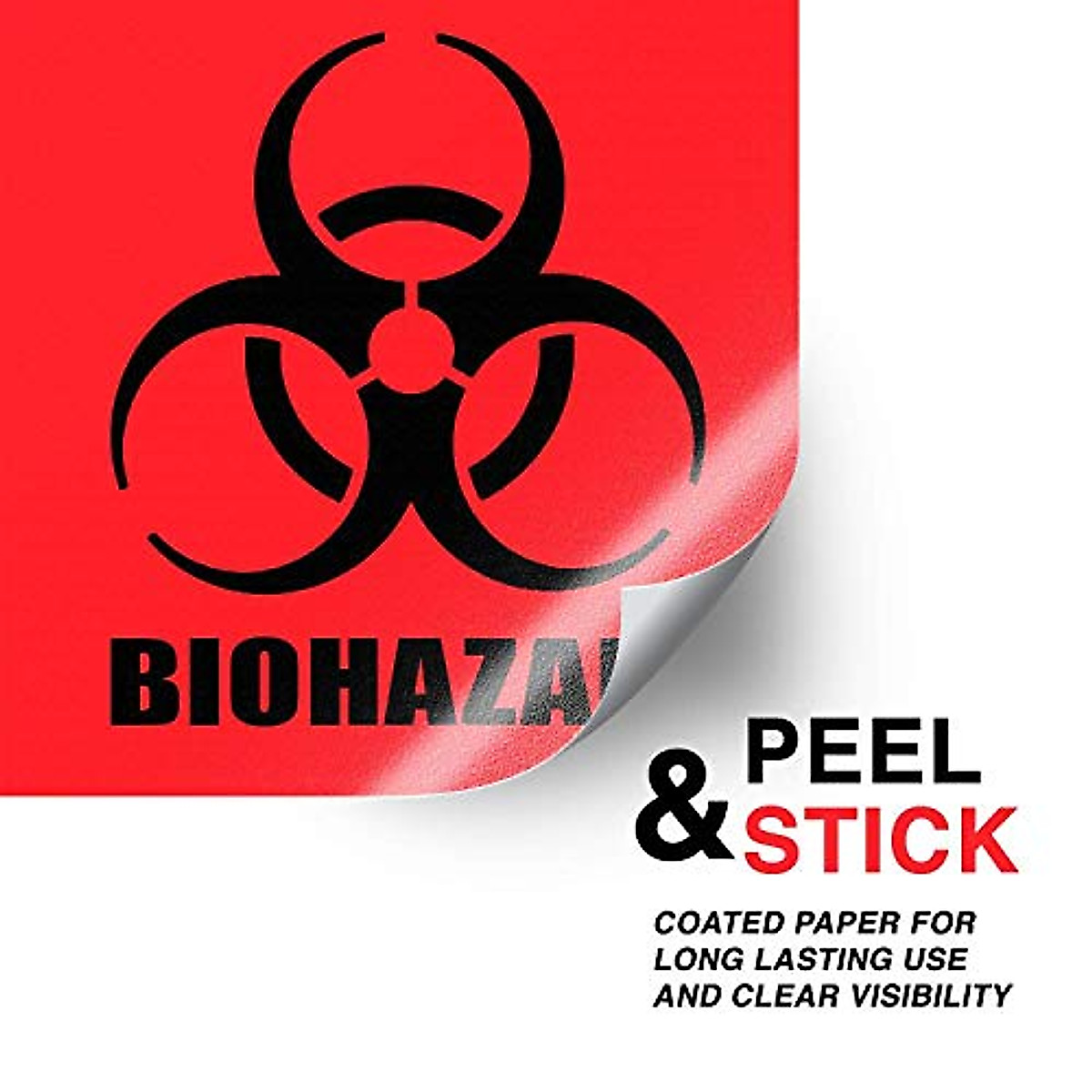 Biohazard Stickers Sign 4" X 4" Waterproof Biohazard Warning Label，Use for Hospitals and Industrial (20/Pack）