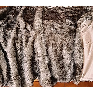 Starose Luxurious Faux Fur Throw Fake Wolf Fur Throw Blanket Couch Throw Bedspread Comforter Large Size (Brown, King)