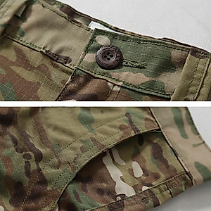 AKARMY Men's Lightweight Hiking Pants, Outdoor Quick Dry Ripstop Cargo Pants, Multi-Pocket Camo Casual Work Pants HY3355 CP Camo 36