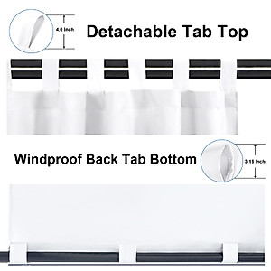 OutdoorLines Waterproof Outdoor Curtains for Patio - Windproof Tab Top Gazebo Curtain Panels - Privacy Sun Blocking Outside Curtain Set for Porch, Pergola and Cabana 54 x 84 inch, White, 2 Panels