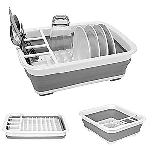 Fafcitvz Collapsible Dish Drying Rack Portable Dish Drainer Dinnerware Organizer for Kitchen RV Campers Storage