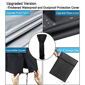 Patio Heater Cover Upgraded Outdoor Waterproof Standup Round Patio Heater Covers Dustproof,Wind-Resistant, Sunlight-Resistant,Snow-Resistant,with Zipper and Storage Bag (89'' H x 33" D x 19" B)