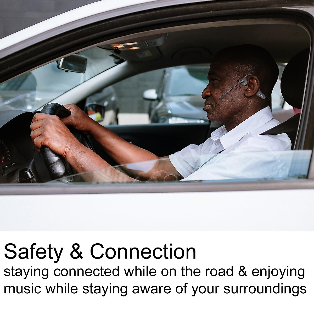 MASTJUST Bone Conduction Headphones with Mic Bluetooth 5.2 Open Ear Headphones with Boom Mic Wireless Headset Waterproof Earphones Conducting Headphones, Quick Charge, Multi-point Pairing