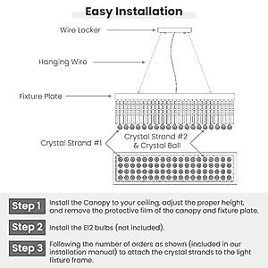 7PM Rectangle K9 Crystal Chandelier Modern Rectangular Pendant Lighting Fixture for Dining Room Kitchen Island Bedroom Black L40 x W10 x H10