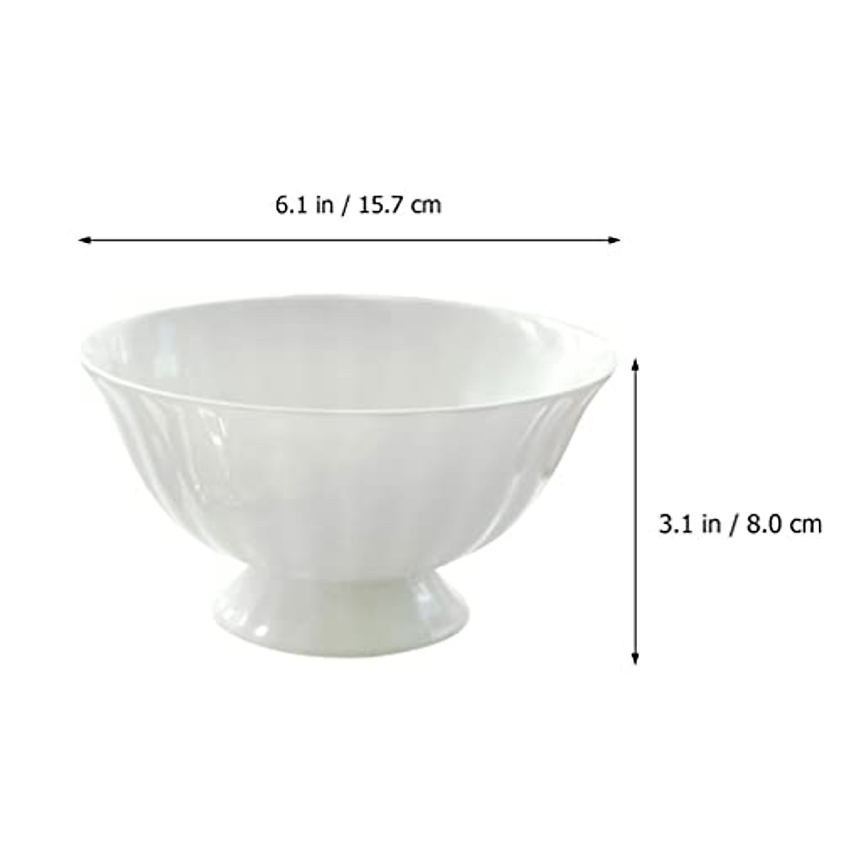 DOITOOL Ceramic Footed Bowl Round Bowl Dessert Display Stand Decorative Fruit Bowl Holder Dessert Bowl for Kitchen Counter Centerpiece Table Decor Fruit Tray ( White )