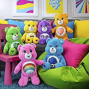 Care Bears 18" Plush - Funshine Bear with Glitter Belly Badge - Soft Huggable Material!