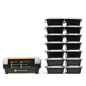 Meal Prep Haven 3 Compartment Airtight Lid Food Containers, 32 oz, Multicolored
