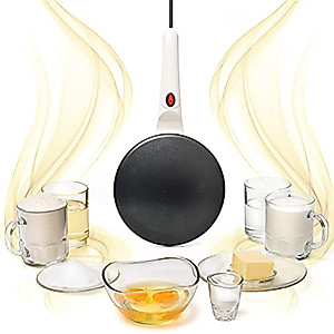 Moss & Stone Electric Crepe Maker, Pan Apo Portable Crepe Maker & Hot Plate Cooktop On/Off Switch, Nonstick Coating, Automatic Temperature Control, Easy To Use For Pancakes, Blintz, Chapati