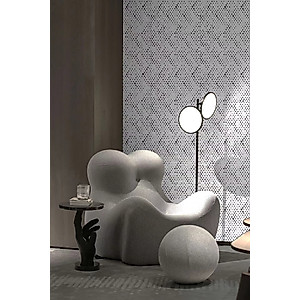 Grey and Black Peel and Stick Contact Paper Self Adhesive Modern Dots Wallpaper Removable Vinyl Film Decorative Shelf Drawer Liner Sticker 17.3 inch x 118 inch (White and Black, 17.3 inch x 118 inch)