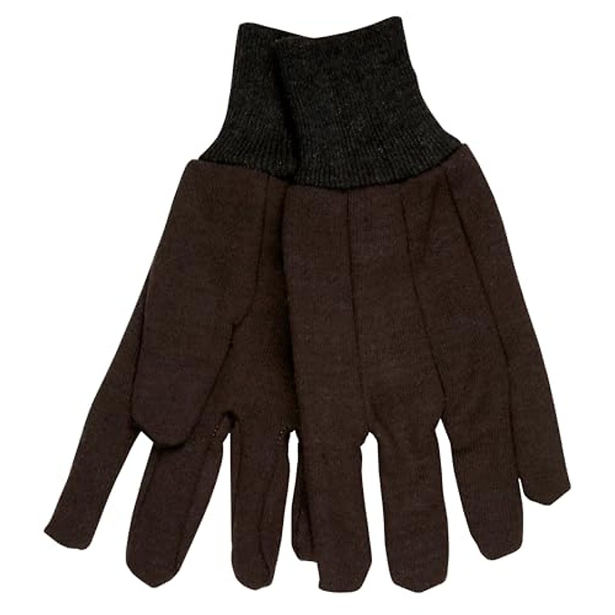 MCR Safety 7100 Jersey Cotton/Polyester Clute Patterns Men's Gloves with Jersey Knit Wrist, Brown, Large, 12 Pair