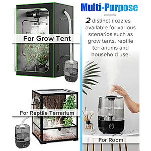 Top fill Reptile Fogger Terrariums Humidifier Fog Machine Mister with 4L Visible Large Tank & Extension Hoses, Suitable for Terrariums & Enclosures, Ideal for Reptiles/Amphibians/Herps/Vivarium/Moss