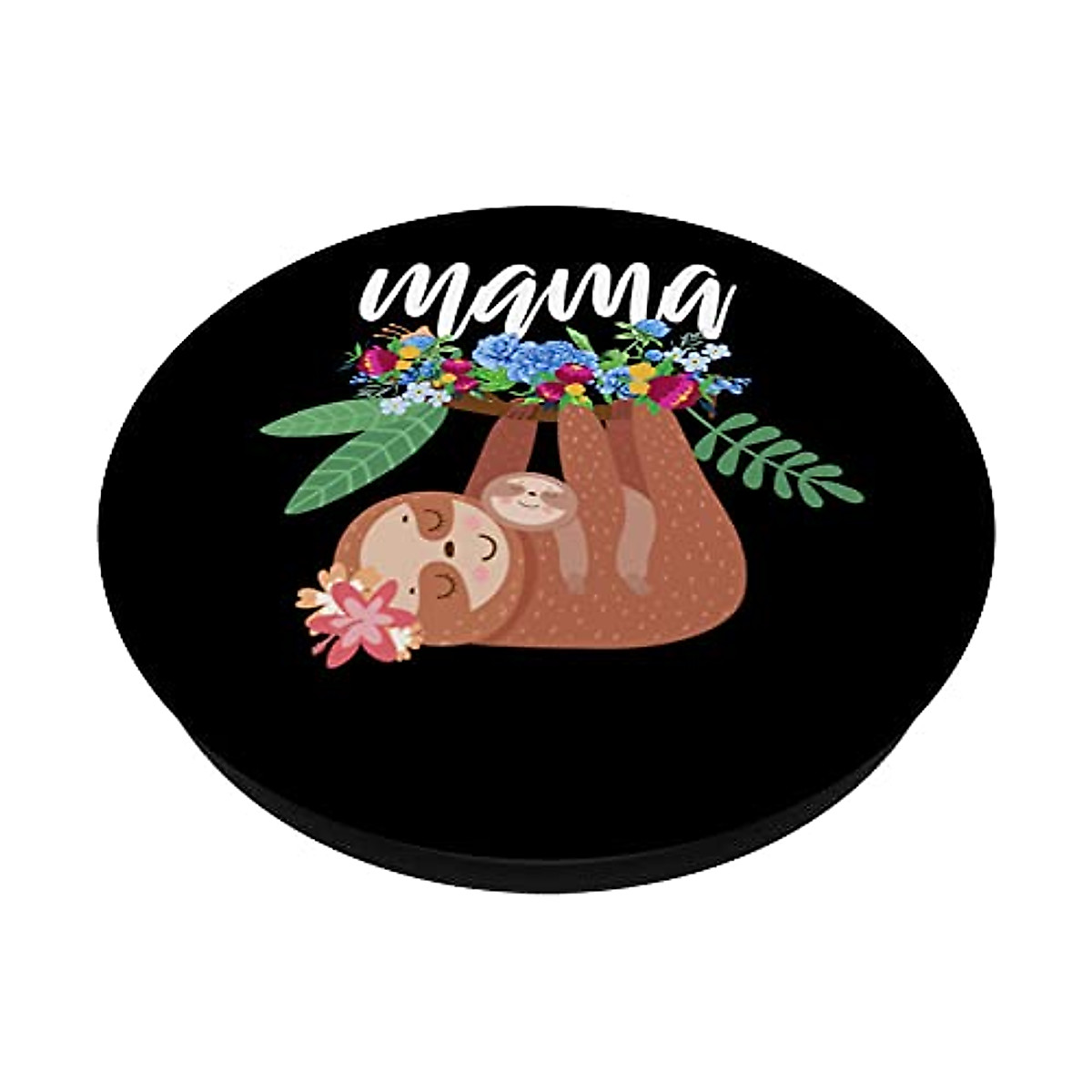 Flowers Mom & Baby Sloth Mama Animal Mother's Day Mommy kids PopSockets Swappable PopGrip