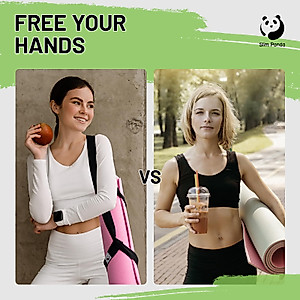 Slim Panda Yoga Mat Straps for Carrying,Adjustable Yoga Mat Carrier, Yoga Mat Sling(Yoga Mat Not Included)(Black)