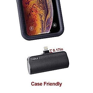 iWALK Mini Portable Charger for iPhone with Built in Cable, 3350mAh Ultra-Compact Power Bank Small Battery Pack Charger Compatible with iPhone 14/13/13 Pro/12/12 Pro/11/XR/XS/X/8/7/6,Black