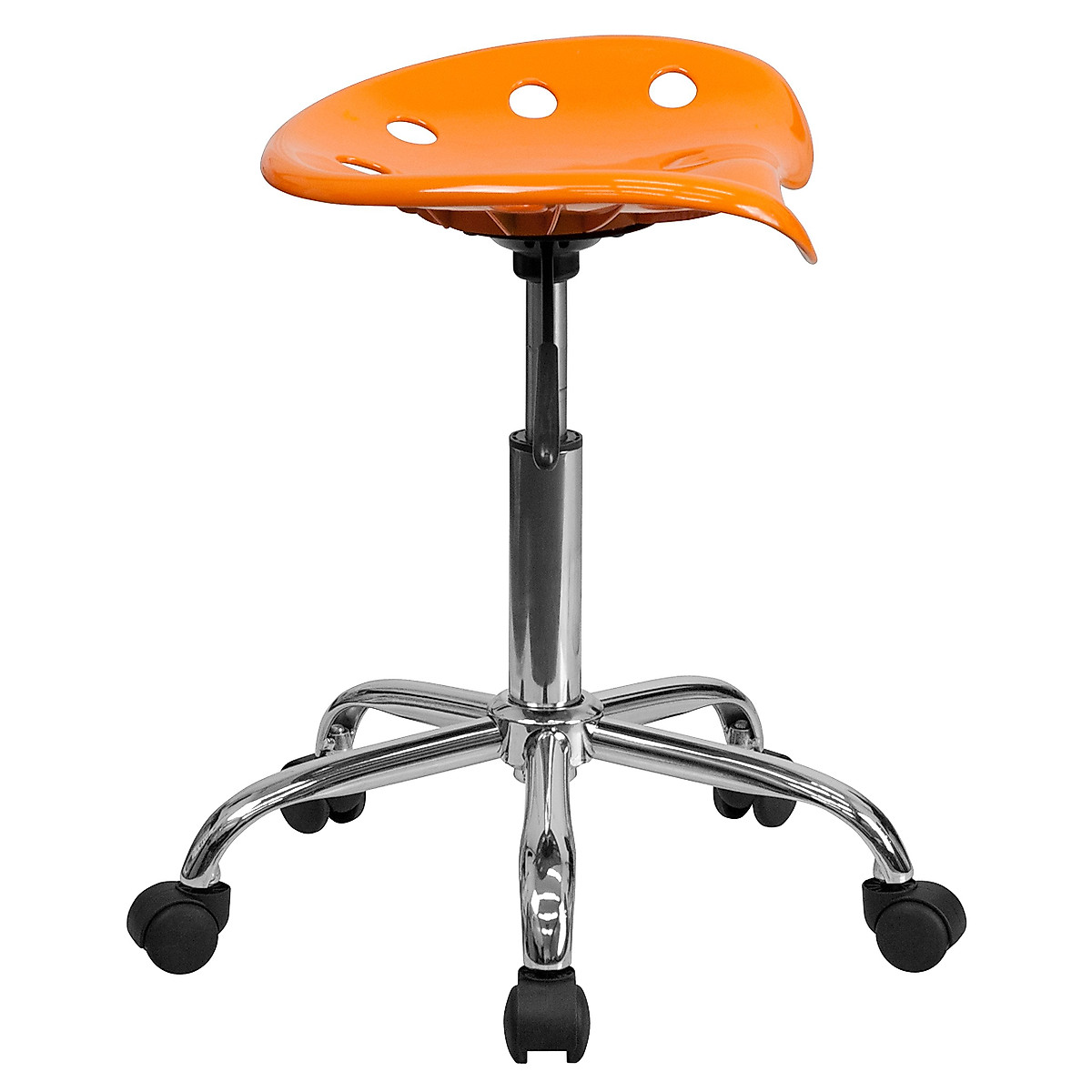Flash Furniture Taylor Vibrant Orange Tractor Seat and Chrome Stool