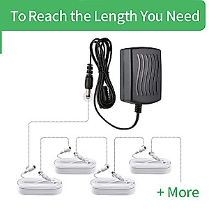 Security-01 33FT 10M DC 12V Power Extension Cable for CCTV Security Camera DVR Standalone, DC Extension Cord 5.5mm x 2.1mm,White