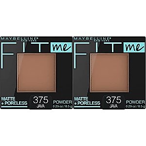 Maybelline Fit Me Matte + Poreless Pressed Face Powder Makeup, Java, 1 Count (Pack of 2)