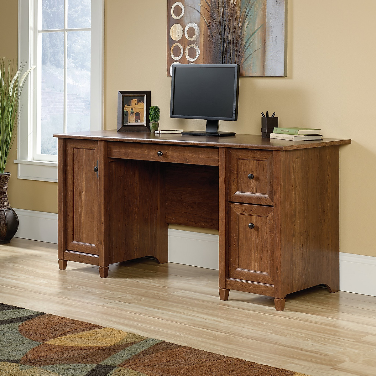 Sauder Edge Water Computer Desk, Auburn Cherry