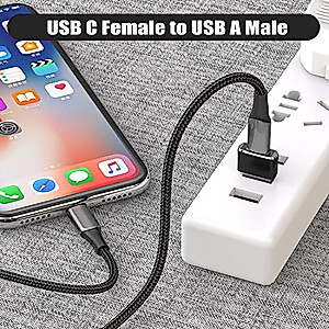 Basesailor USB to USB C Adapter 3 Pack,Type C Female to USB A Male Cable Converter for MacBook Pro,iMac,PC,Laptop,Computer,Samsung Galaxy Note 10 20 S20 S21 S22 S23,Google Pixel 5 4 4A 3 3A 2 XL