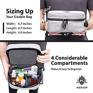 KOZO Bag with Combination Lock – Portable Bag with Tightly Locking Zippers and 7 Layers of Carbon-Woven Fabric – Durable Bag, 4.9 x 6.7 x 8.7 In.