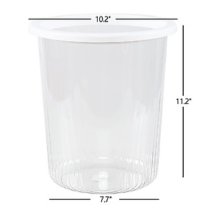 Julyeen 4 Packs Round Plastic Trash Can, 2.5 Gallon Clear Wastebasket Basket Bin for Bathroom, Bedroom, Kitchen