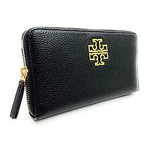 Tory Burch Women's Leather Britten Zip Continental Wallet (Black)