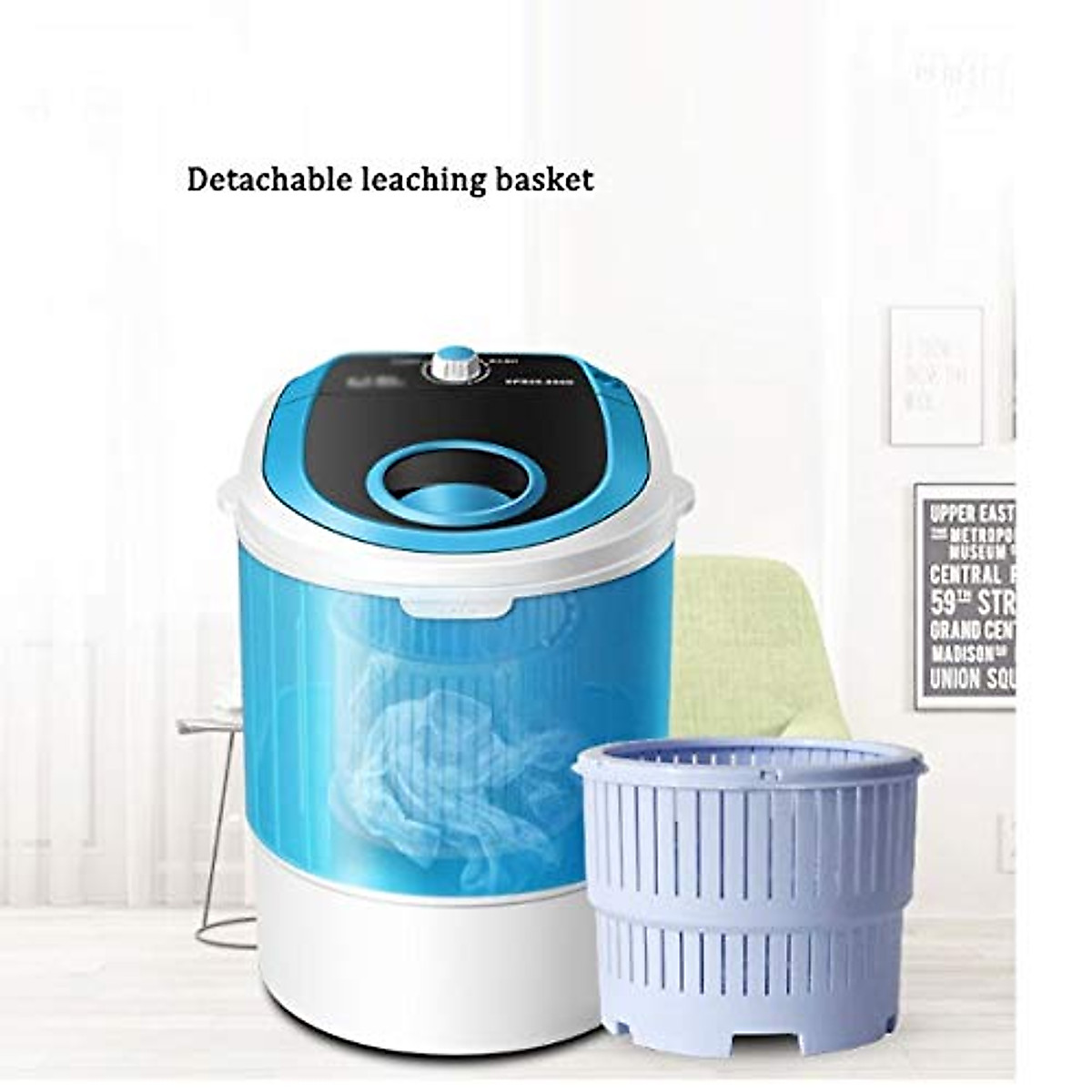 ZLXDP Mini Washing Machine Automatic Women Children Clothes Cleaner Dehydrated Mini Tube Wash Single Cylinder Washing Machine (Color : D)