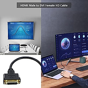 SING F LTD 2Pcs HDMI Male to DVI(24+5) Female Cable Bi-Directional HDMI to DVI Cable HDMI DVI-I Adapter Accessories for HDTV Monitor Projector