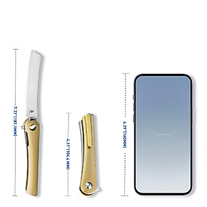 Kizer Mercury Gold Pocket Knife, 3.26 In S35VN Steel Blade Folding Knife with Clip, Titanium Handle Gentlemen Knife, Foldable EDC Knife for Survival Hunting Camping Hiking Outdoor Gift Ki3645A1