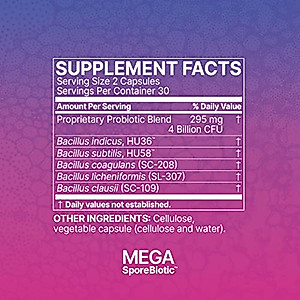 Microbiome Labs MegaSporeBiotic - Spore Based Probiotic to Support Gut Health - Proprietary Probiotic Blend Including Bacillus Coagulans + Bacillus Subtilis - Spore Probiotic for Daily Use (60 Count)