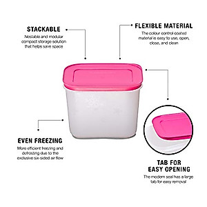 Tupperware Plastic Freezer Mates Gen II 1.1L 1pc (Pink, White)