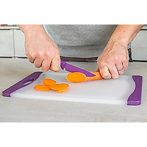 KitchenCraft CWBOARD350PUR Colourworks Polyethylene Reversible Cutting Board, 36.5 x 25 cm - Purple