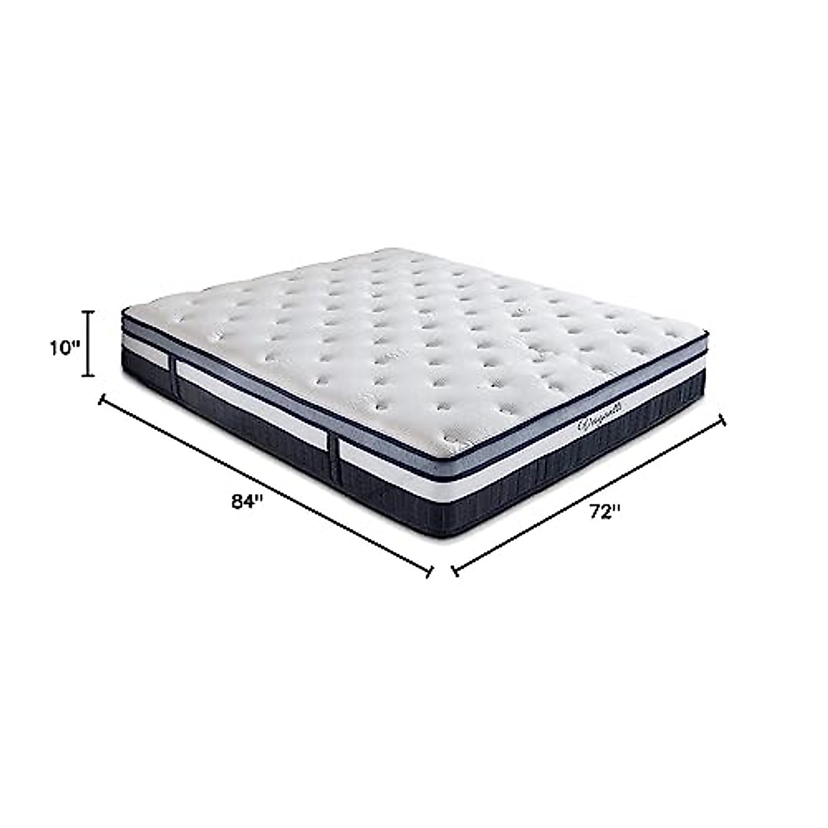 Vesgantti California King Mattress 10 Inch Innerspring Multilayer Hybrid Cal King Size Mattress - Ergonomic Design with Memory Foam and Pocket Spring Mattress - Box Top Series Medium Firm Feel