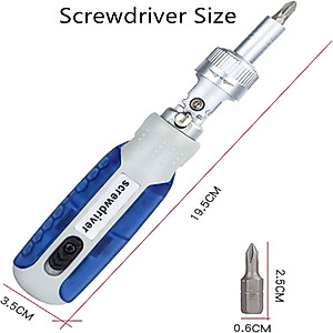 LIUZEYUAN Magnetic Ratchet Screwdriver Set 14 in 1 Multi Screwdriver,Ratchet and Adjustable Rotary Angle Screwdriver Repair Tool with 14 pcs S2 Alloy Steel Bits for DIY, Home, Repair Work